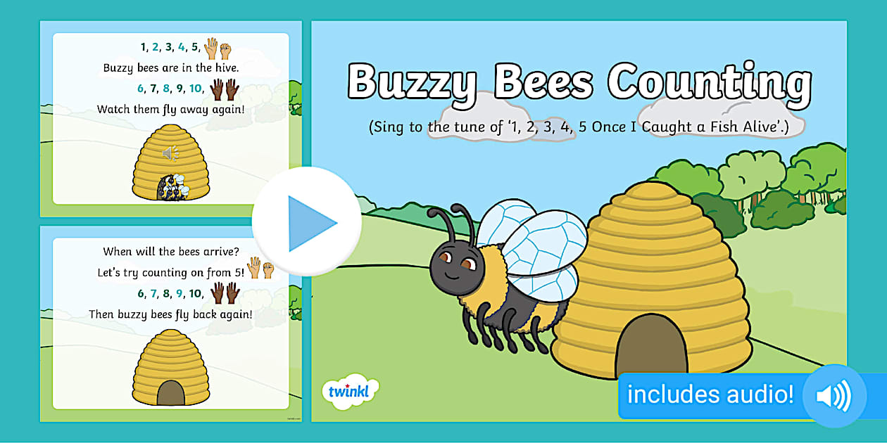 Buzzy Bees Counting Song PowerPoint (teacher made) - Twinkl
