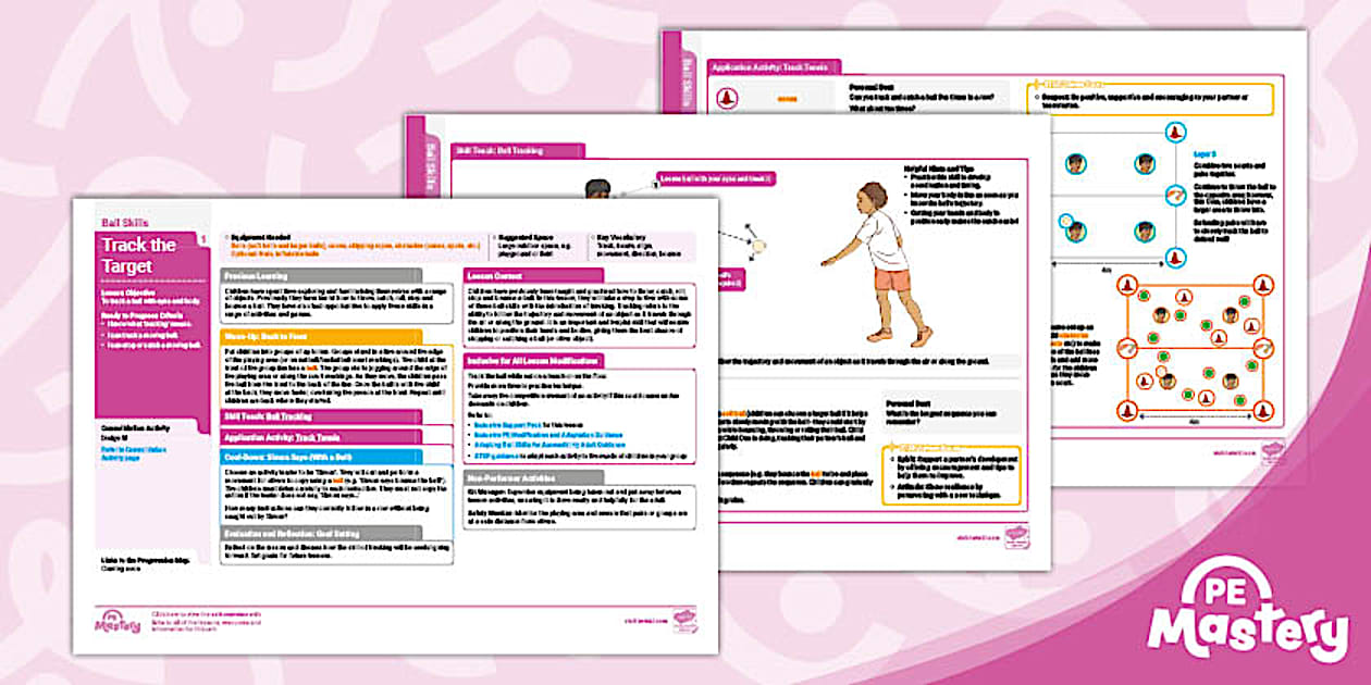 PE Mastery: Year 2 Ball Skills Lesson 1 - Track the Target