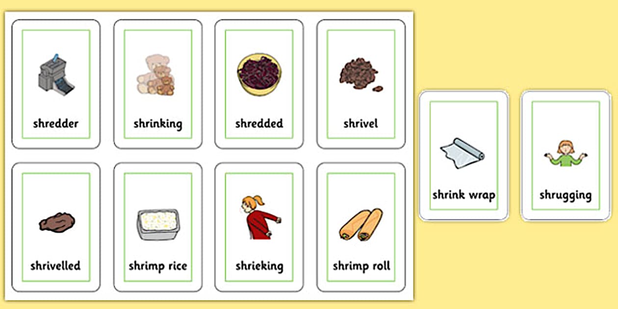 2 Syllable SHR Flash Cards (teacher made) - Twinkl