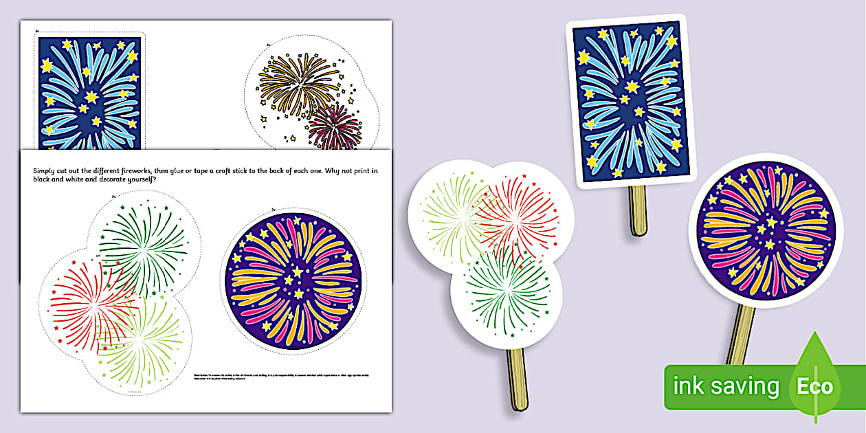 Firework Stick Cut-Outs,Firework Night (teacher made)