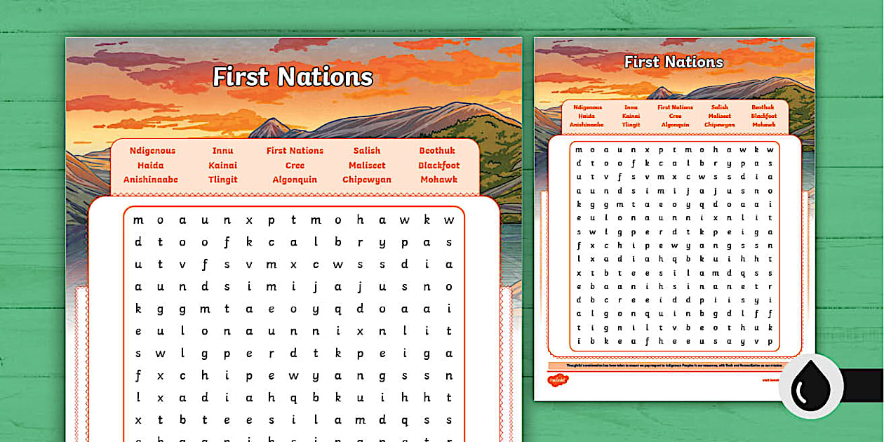 FREE! - First Nations Word Search (teacher made) - Twinkl