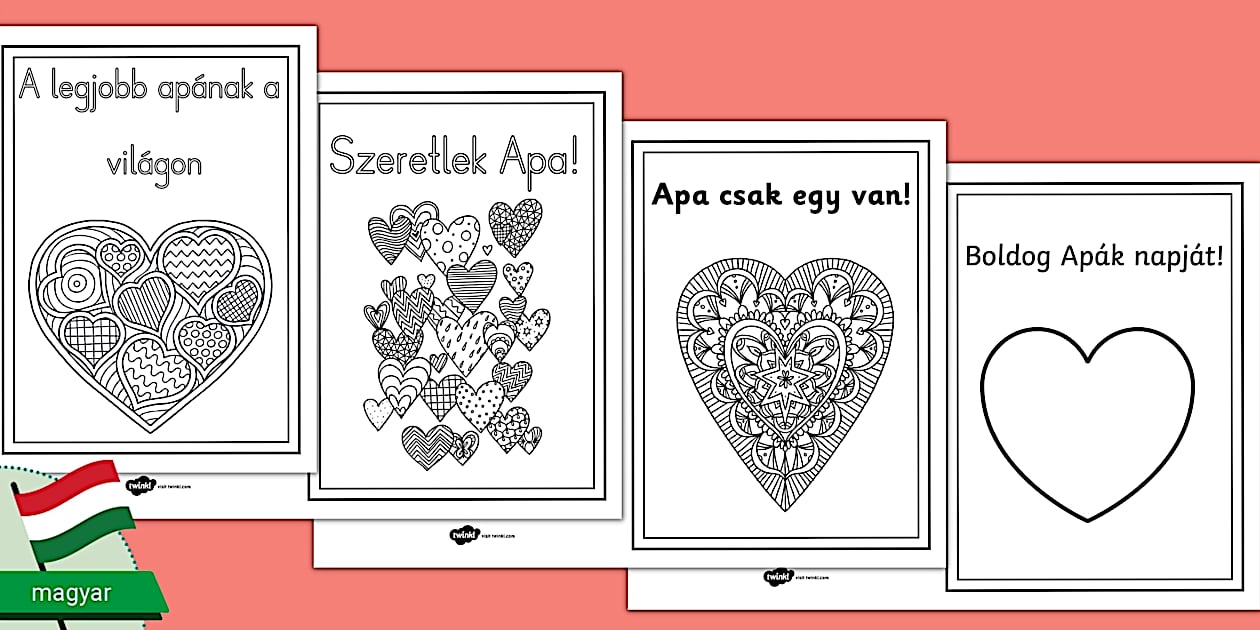 Színezhető Apák Napi Képeslapok - Ajándék Apák Napjára