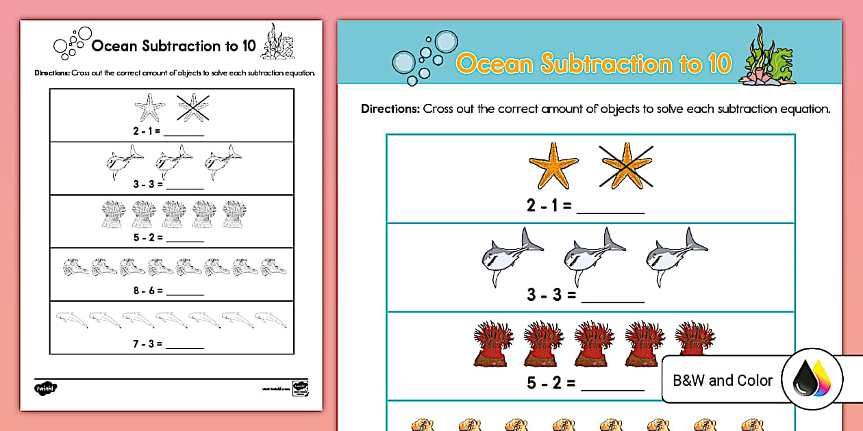 Printable Ocean Math Activity for Kids | Twinkl USA - Twinkl