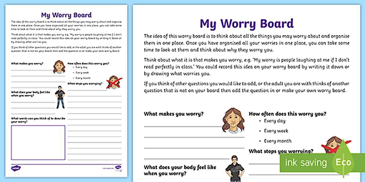 My Worry Board Worksheet (ティーチャーメイド)