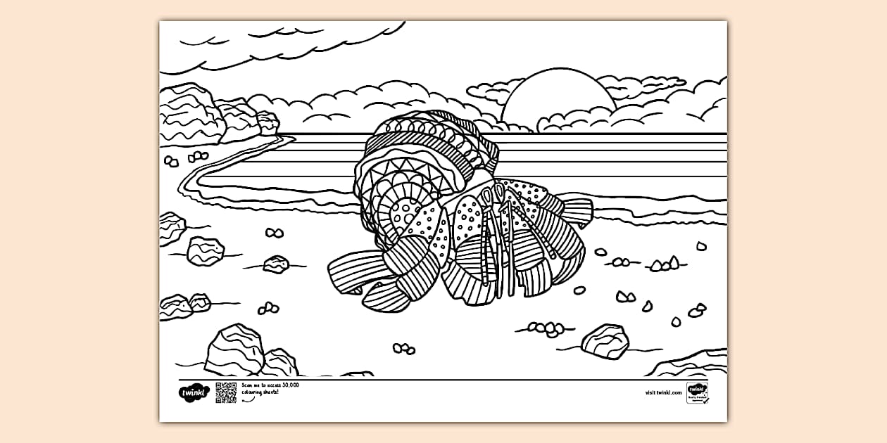 Crab Mindfulness Colouring Sheet (teacher made) - Twinkl