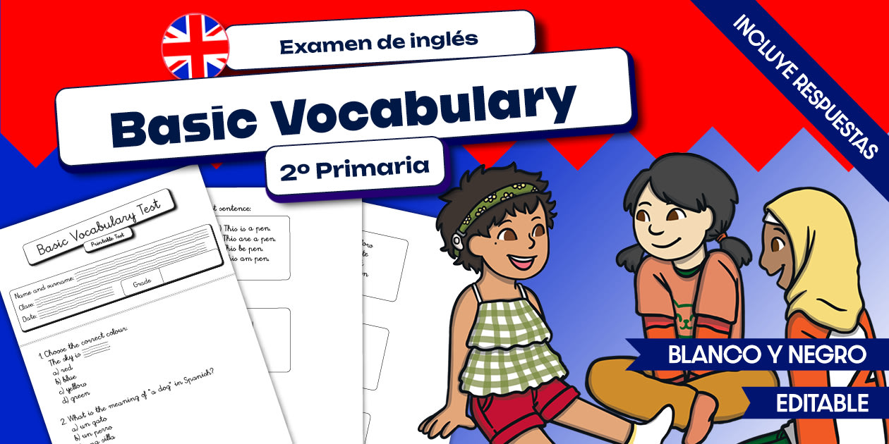 Examen de inglés por niveles: Basic Vocabulary Test - 2.º de Primaria