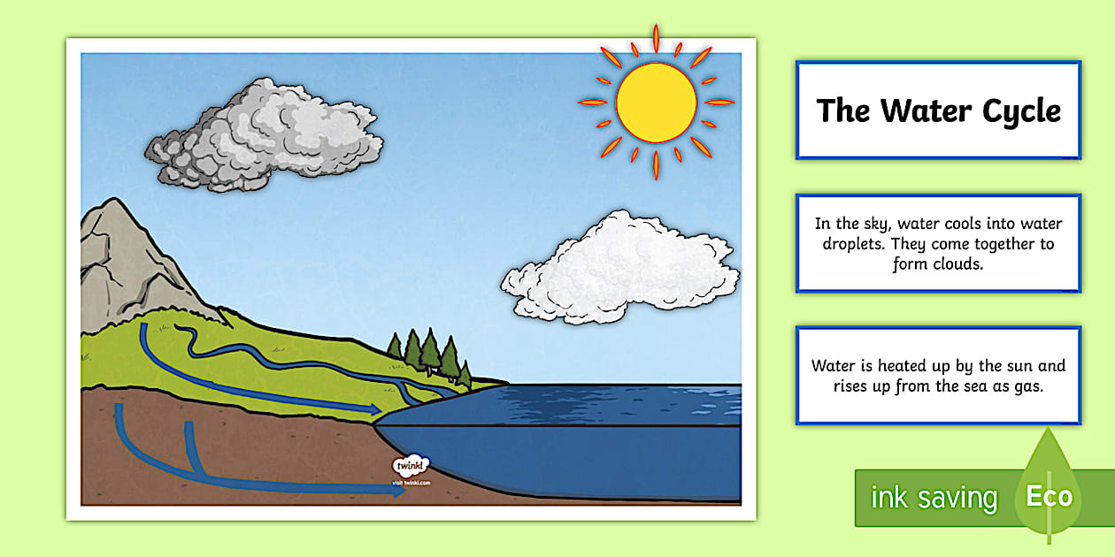 Cursive Water Cycle Poster (teacher made) - Twinkl