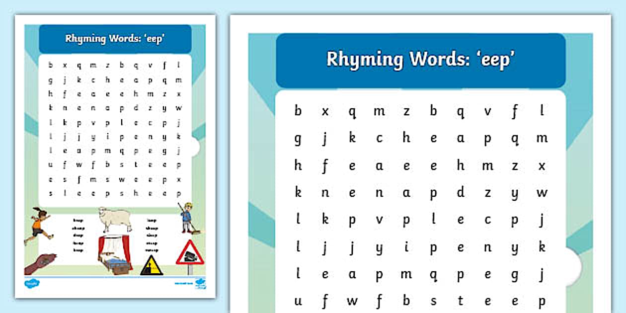 Rhyming Words: 'eep' Word Search (teacher made) - Twinkl