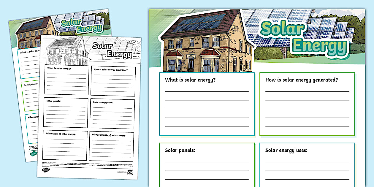 Solar Energy Fact File Template (teacher made) - Twinkl