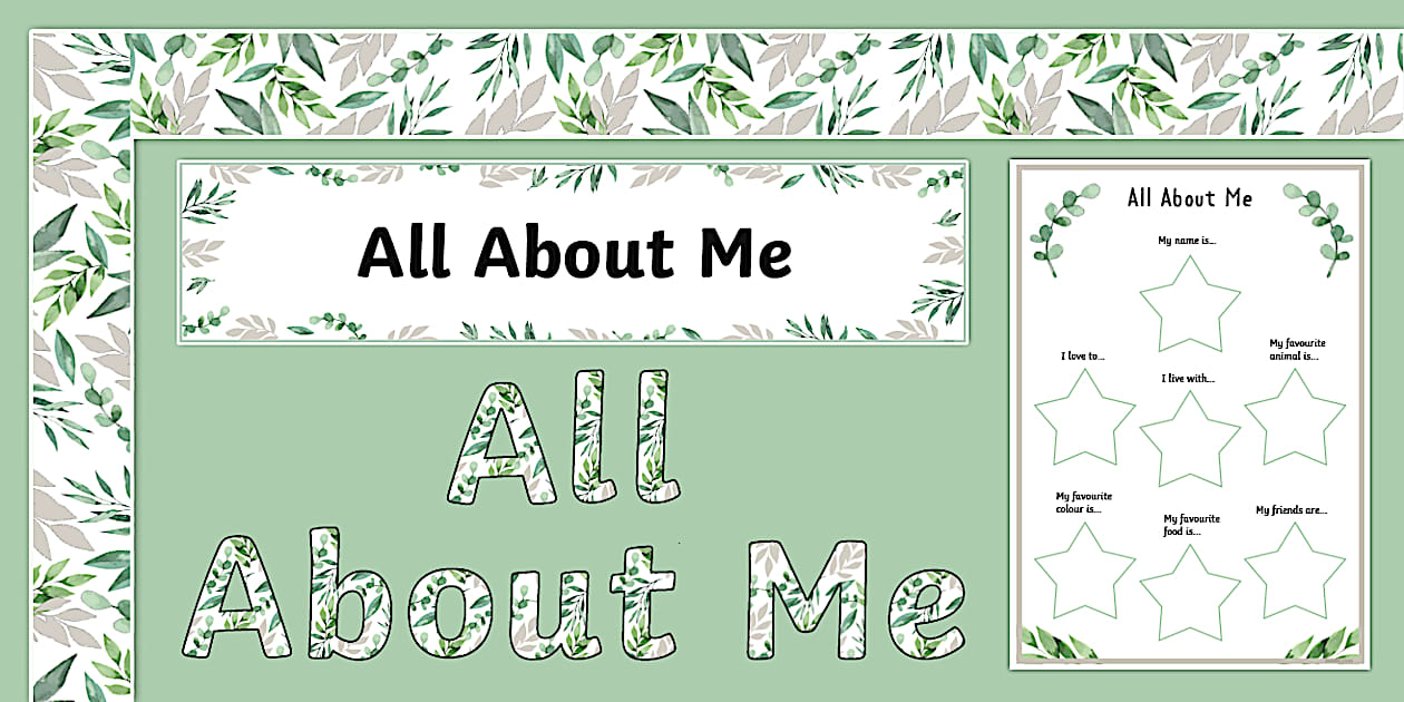 All About Me Botanical Display Pack - KS1 - Neutral Displays