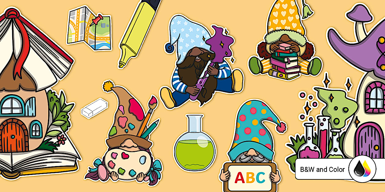 Back to School Gnome Cutouts (teacher made) - Twinkl