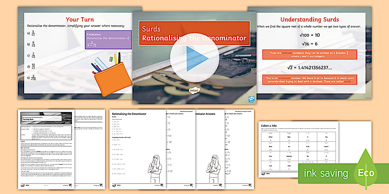 GCSE Maths Surds Lesson 2: Rationalising the Denominator