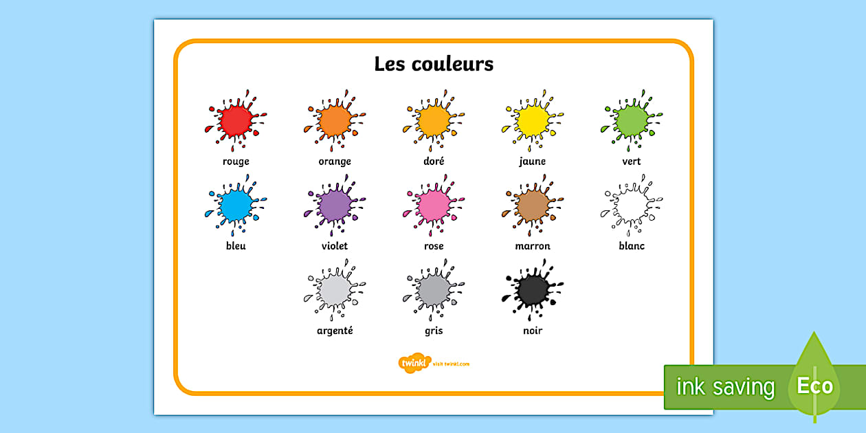 Set de mots : Les couleurs (teacher made) - Twinkl