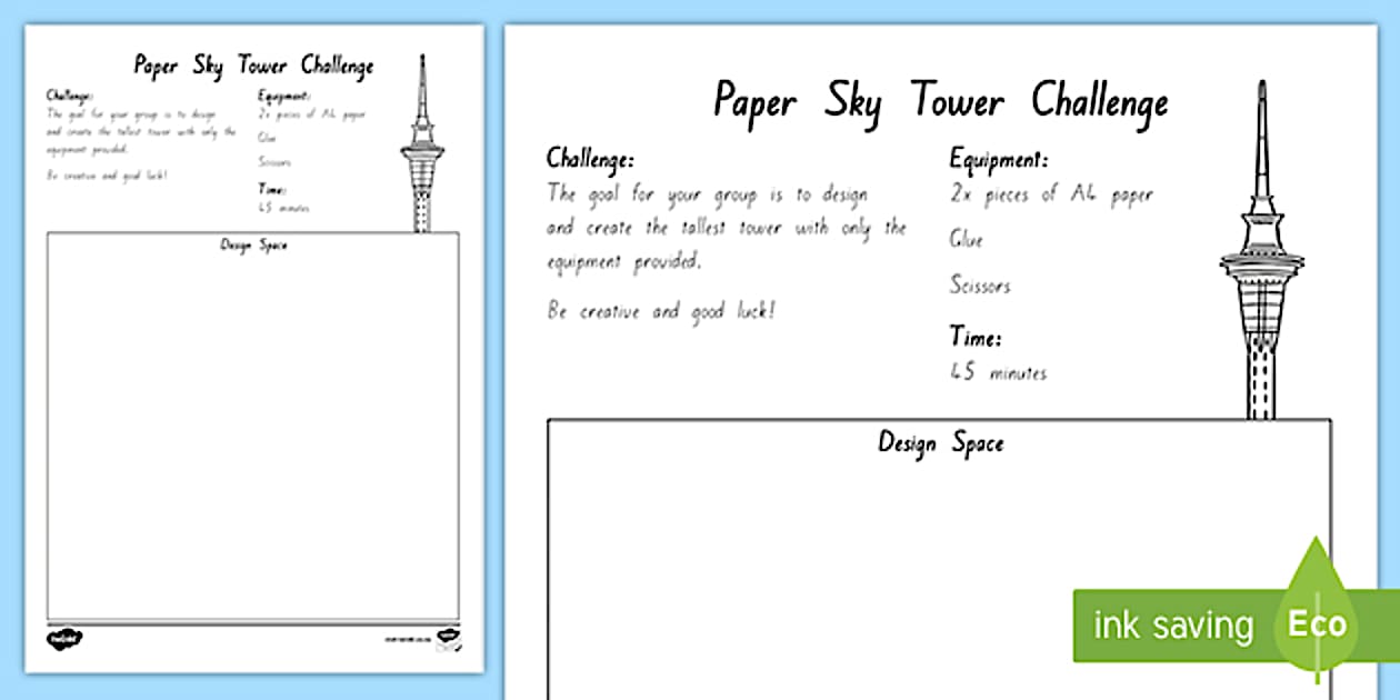 STEAM Paper Sky Tower Challenge for Years 3-4 Students