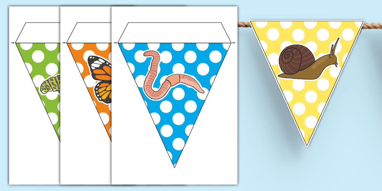 Minibeasts Cute Bunting (teacher made) - Twinkl
