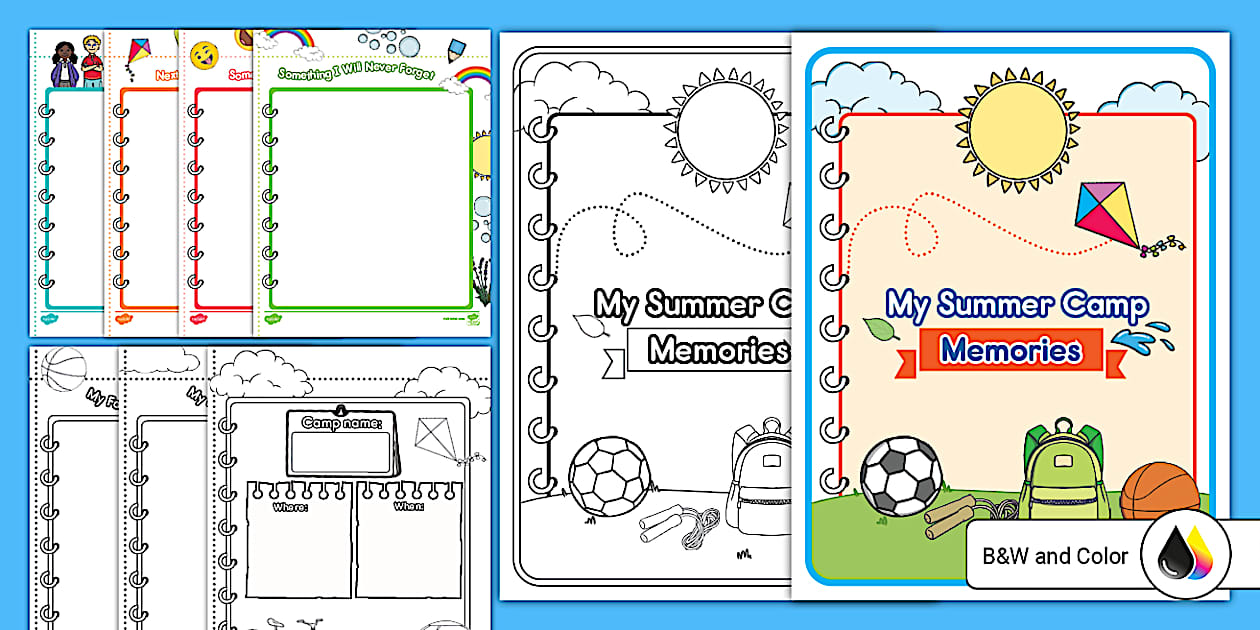 My Summer Camp Memory Snapshots Booklet for K-2nd Grade