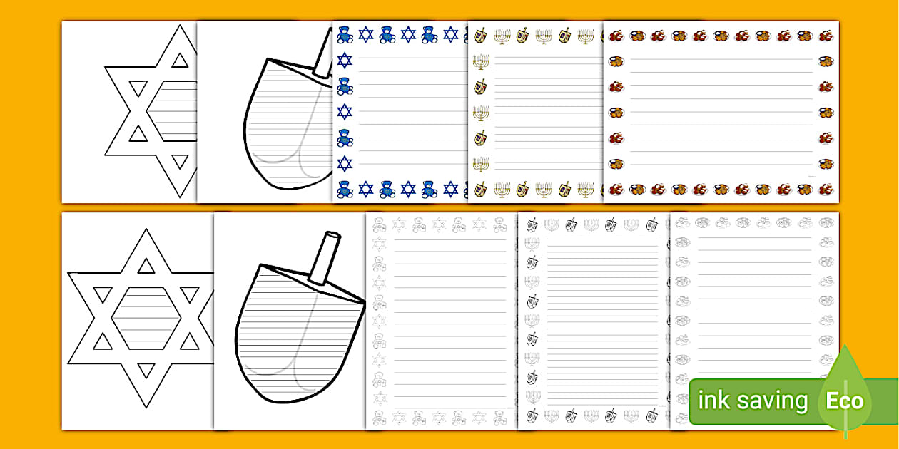 Hanukkah Writing Frames - Grades K-3 (Teacher-Made) - Twinkl