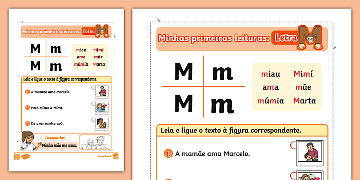 Minhas primeiras leituras: Letra M (Teacher-Made) - Twinkl