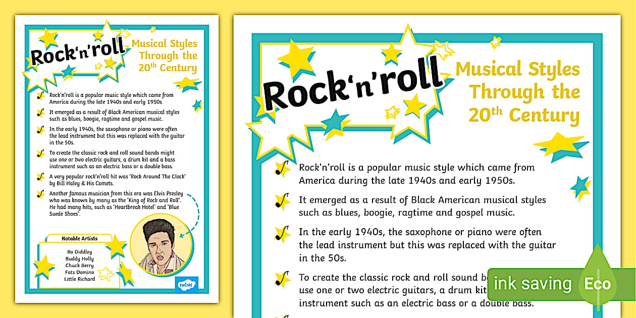 Rock and Roll Poster KS2 | 20th Century Musical Styles