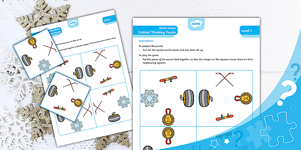 Winter Olympics Critical Thinking Puzzle - L1 (teacher made)