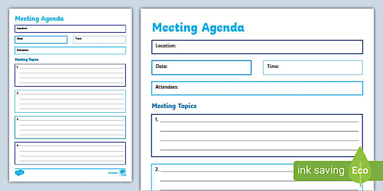 Meeting Agenda Template | Twinkl Teaching Resources