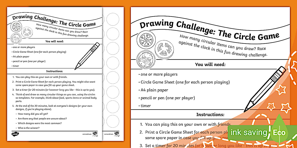 Drawing Challenge: Drawing A Circle Game (teacher made)