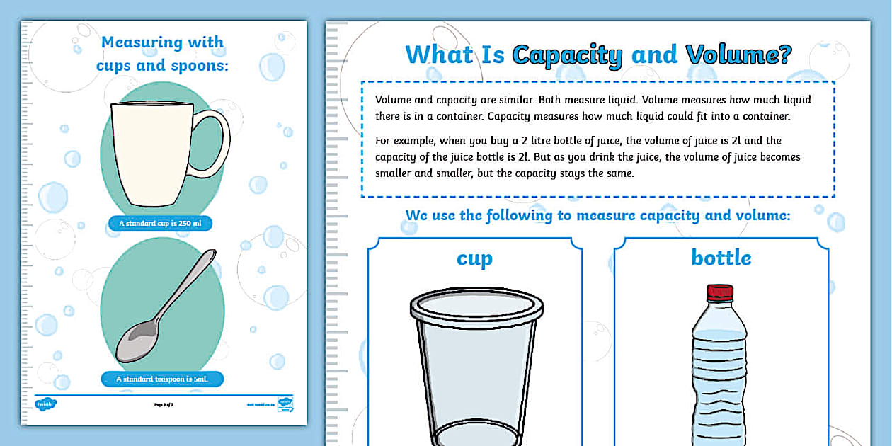 Grade 3 Math: What is Capacity and Volume? - Twinkl