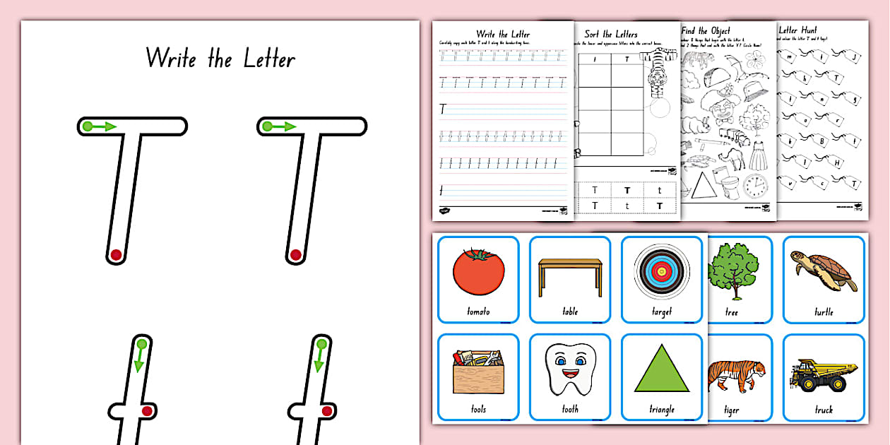 Letter T Handwriting Activity Pack (teacher made) - Twinkl