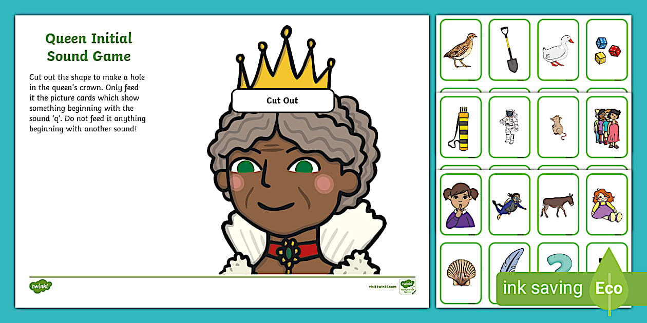 Queen Initial Sound Game - Letter q (teacher made) - Twinkl