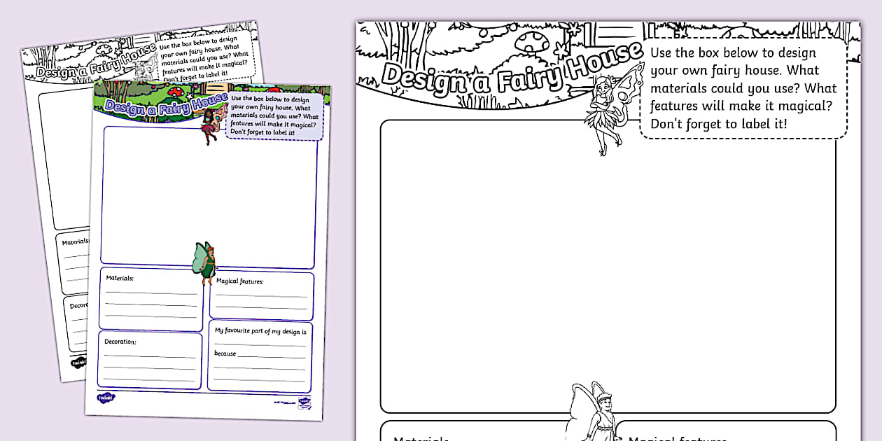 Design a Fairy House Worksheet - Twinkl