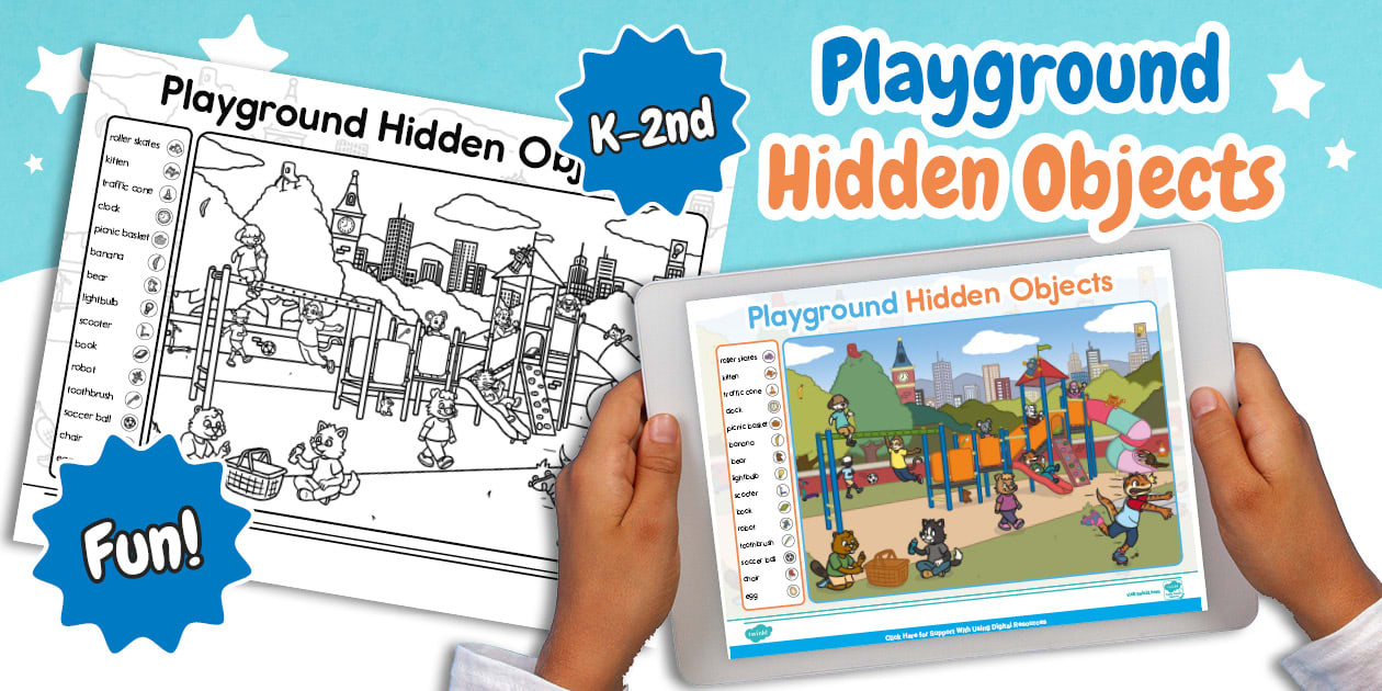Playground Hidden Objects Activity (teacher made) - Twinkl