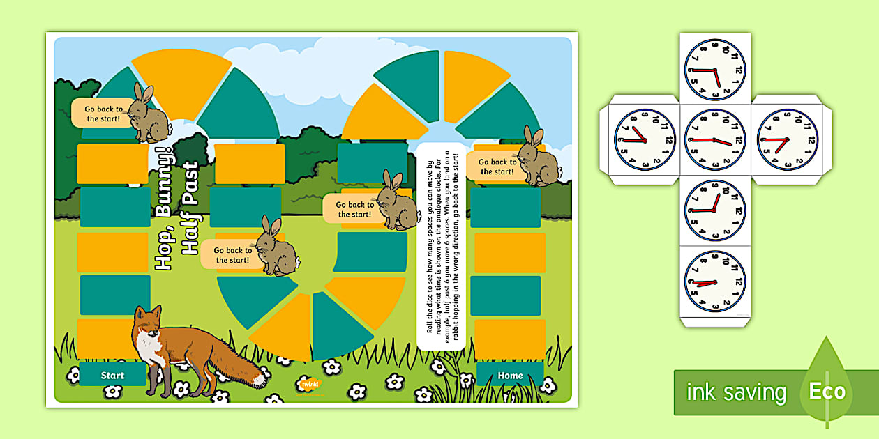 TAS Hop, Bunny! Half Past Board Game (professor feito)