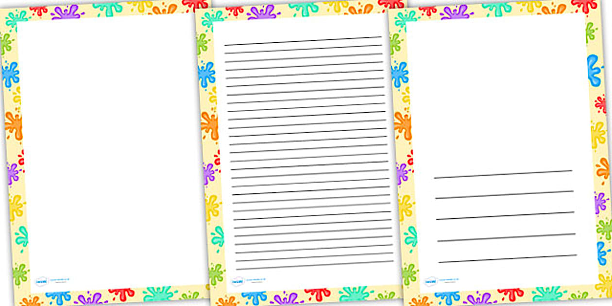 Coloured Splats Bright Page Borders | Twinkl CA - Twinkl