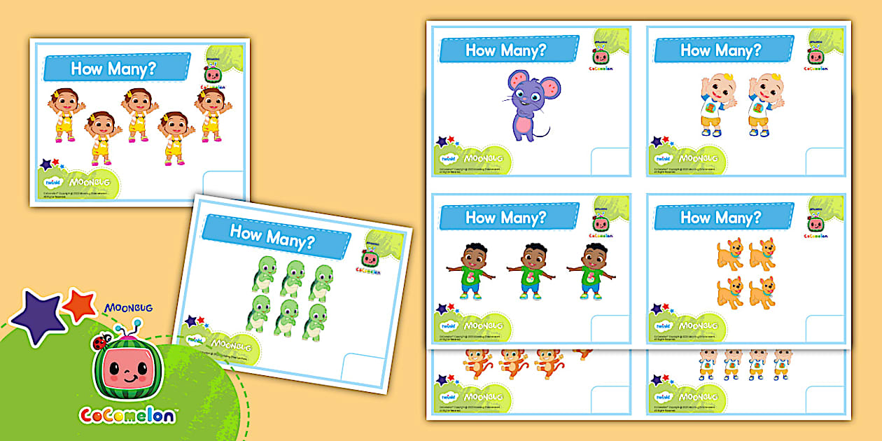 FREE! - CoComelon: How Many Pets? 1-20 Flash Cards - Twinkl