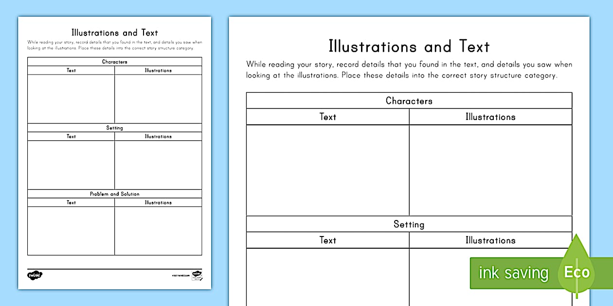 Illustrations and Text Worksheet / Worksheet - Twinkl