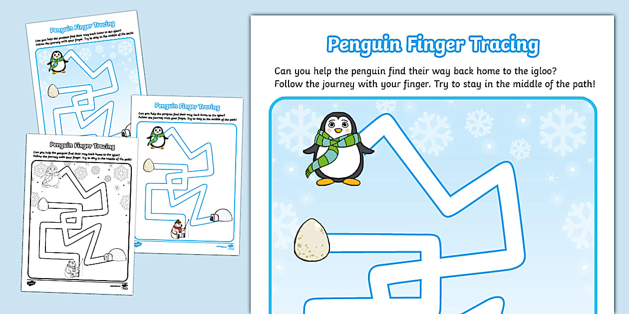 Penguin Finger Tracing Activity (teacher made) - Twinkl