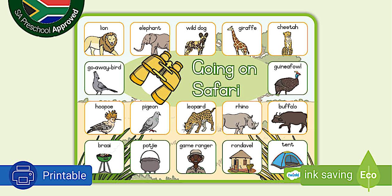 Going on Safari Communication Mat (Teacher-Made) - Twinkl