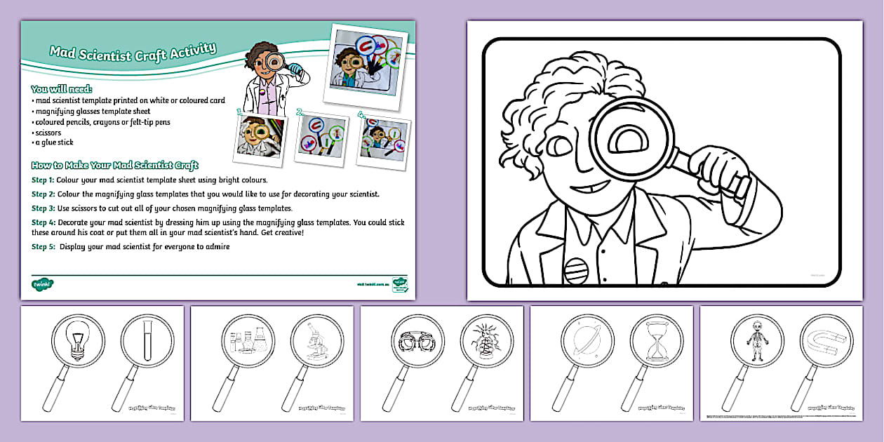 Mad Scientist Craft Activity - Years 3-4 - Science - Twinkl