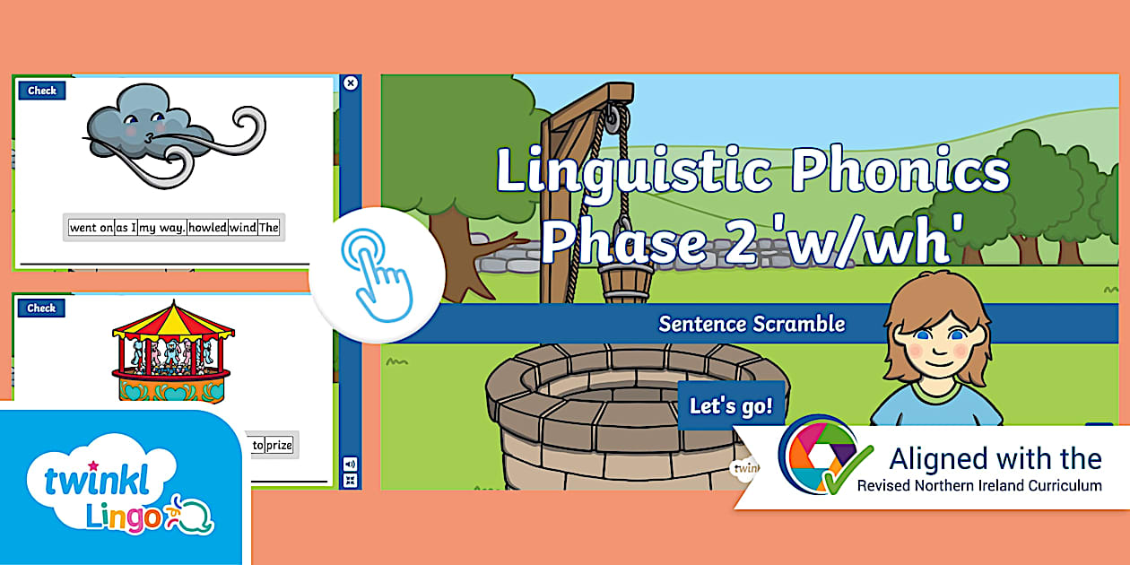 Linguistic Phonics Phase 2 'w/wh' Sentence Scramble Activity