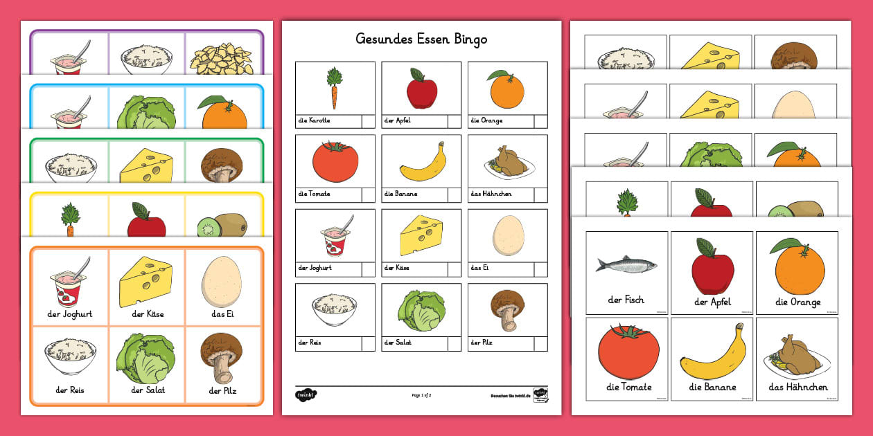 DaZ Bingo - Gesundes Essen (teacher made) - Twinkl