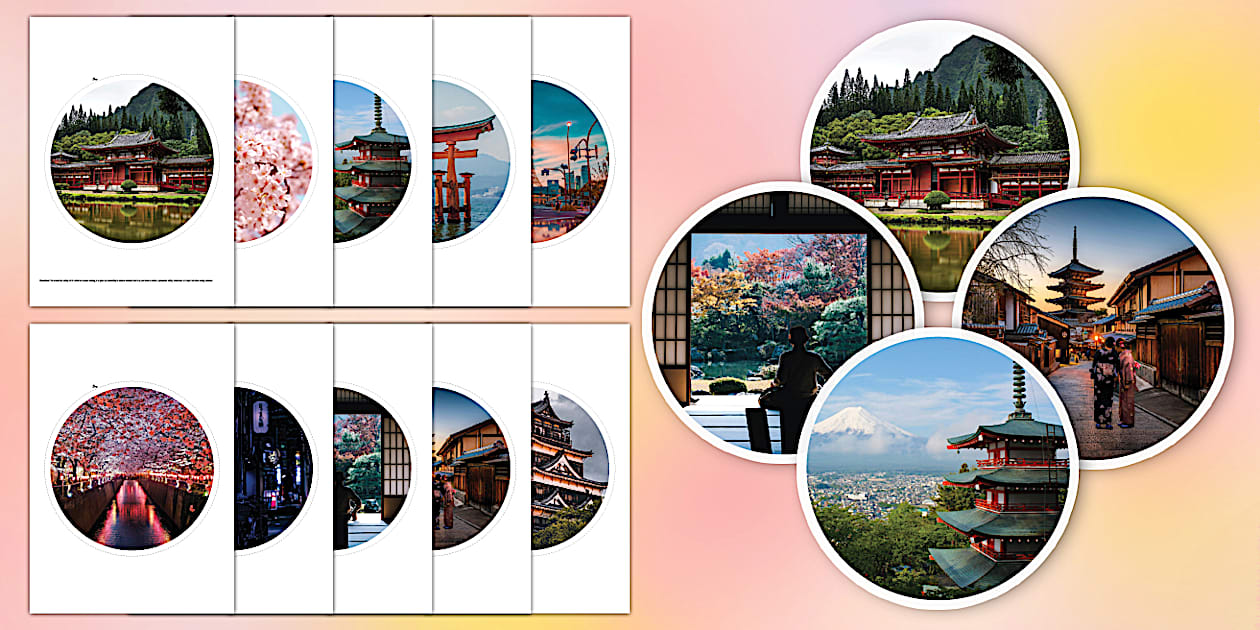 Japan Circle Display Photo Cut-Outs (teacher made) - Twinkl