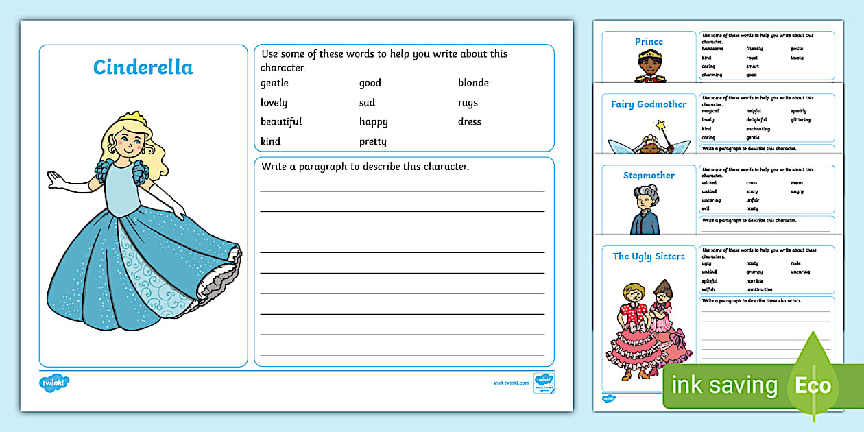 Cinderella Character Description Writing Frames - Twinkl