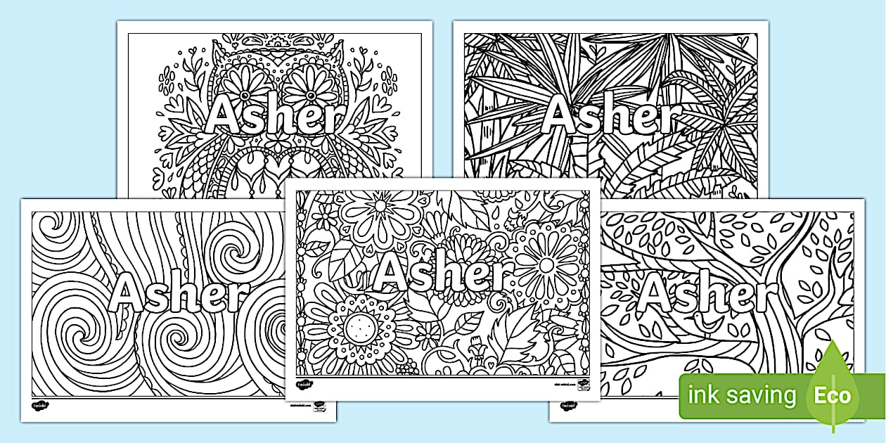 Asher Mindfulness Name Colouring Activity