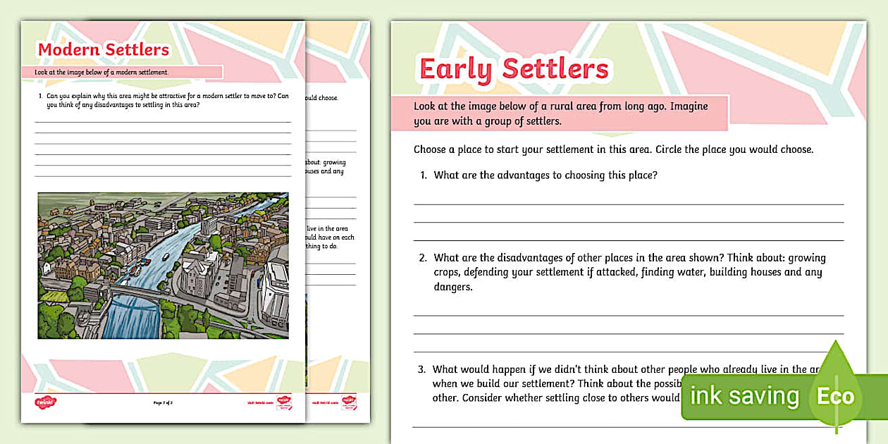 Settlement Activity - KS2 - Geography - Land Use - Settlers