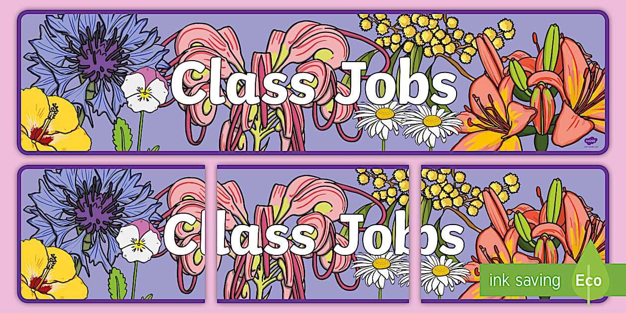 Floral Classroom Jobs Banner