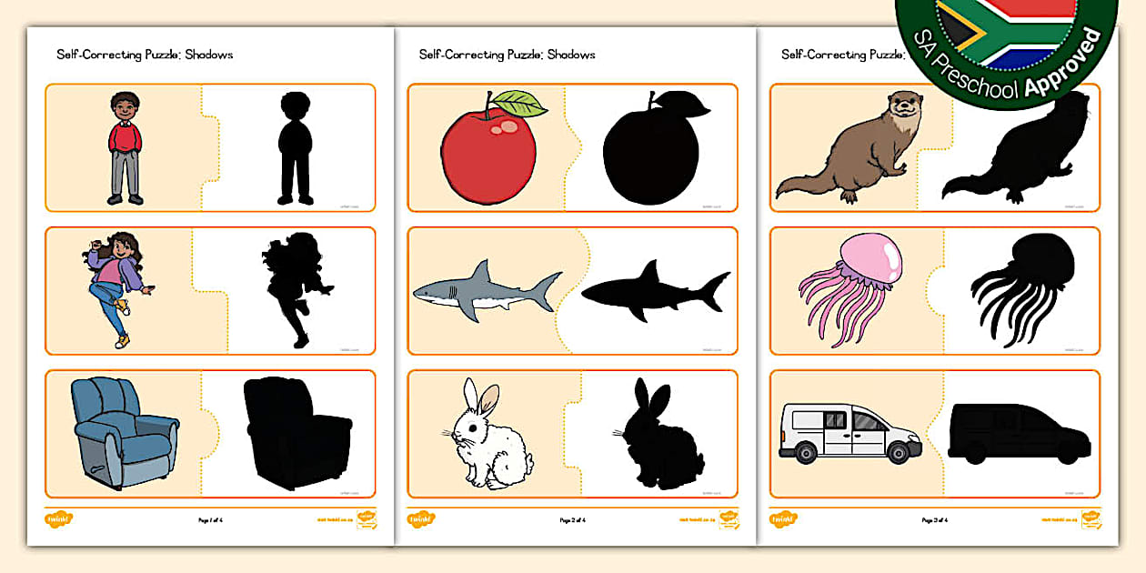 Self-Correcting Puzzle: Shadow Match (teacher made) - Twinkl