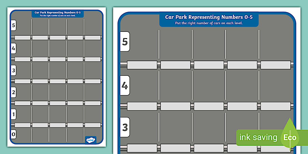 Multi-Storey Car Park Representing Numbers 0-5 | Twinkl
