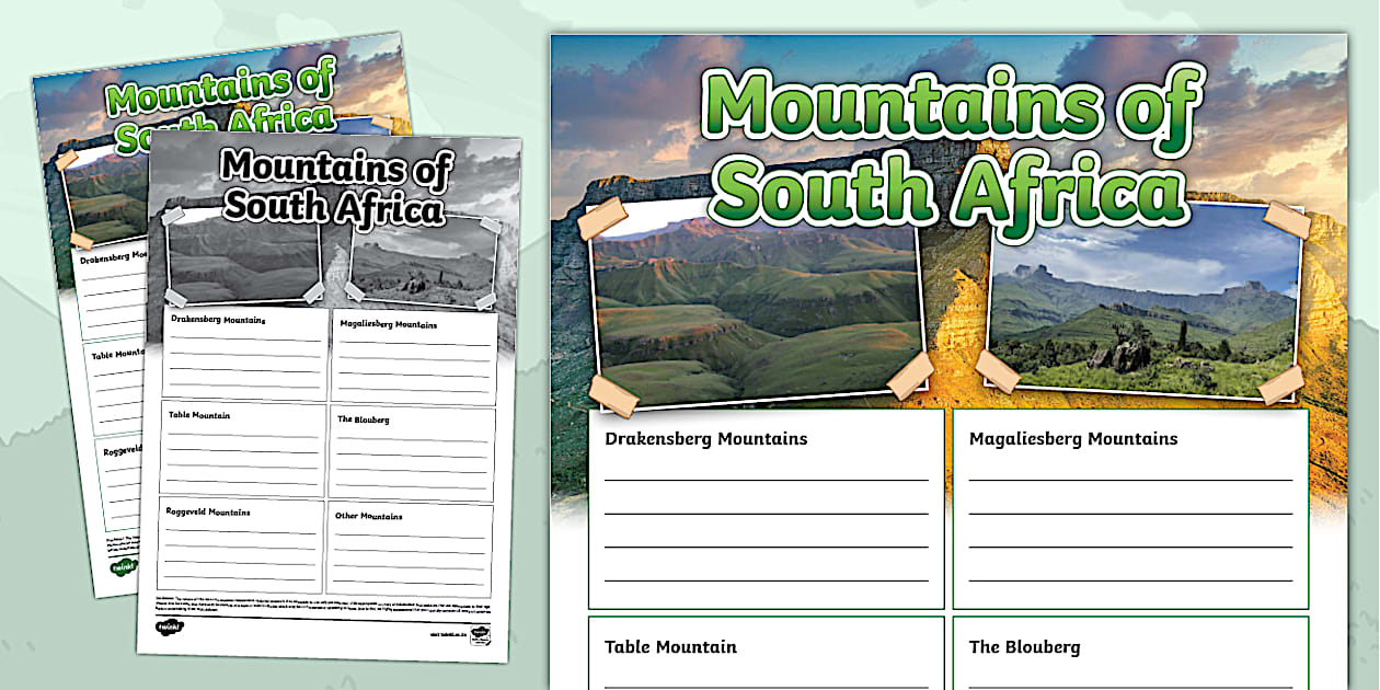 Mountains of South Africa Fact File Template (teacher made)