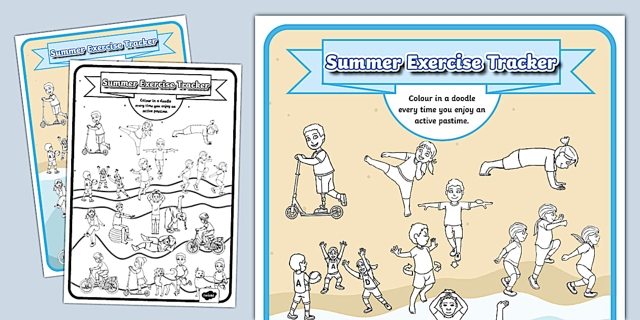 Summer Exercise Tracker (teacher made) - Twinkl
