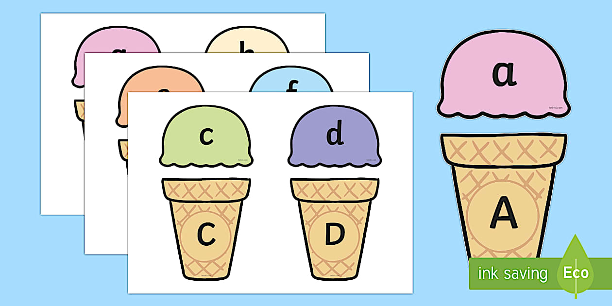 QLD Ice Cream Upper and Lower Case Matching Activity